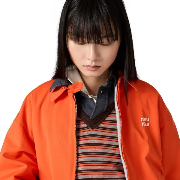 Miu Miu Washed Poplin Blouson Jacket