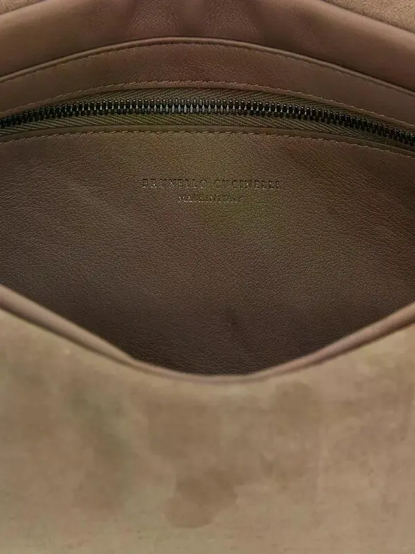 Brunello Cucinelli Essence Clutch Bag With Bead Embellishment - Neutrals