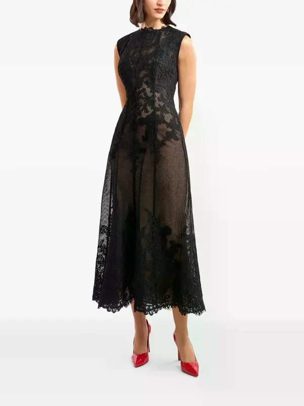 GEMY MAALOUF Embroidered Sleeveless Midi Dress