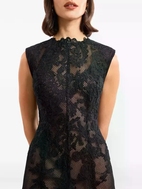 GEMY MAALOUF Embroidered Sleeveless Midi Dress