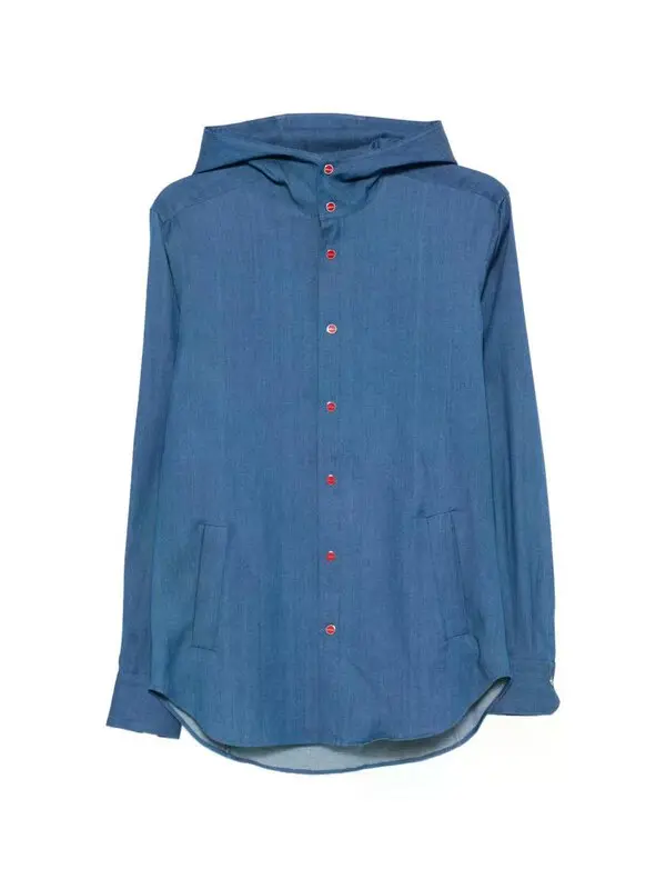 Kiton Mariano Hooded Shirt - Blue
