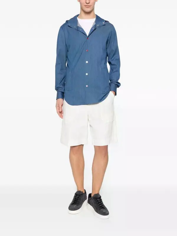 Kiton Mariano Hooded Shirt - Blue