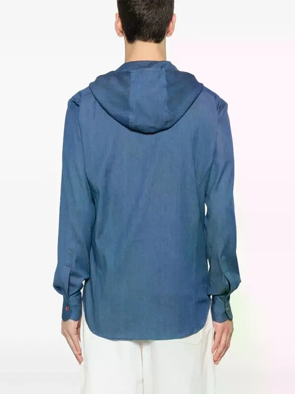 Kiton Mariano Hooded Shirt - Blue
