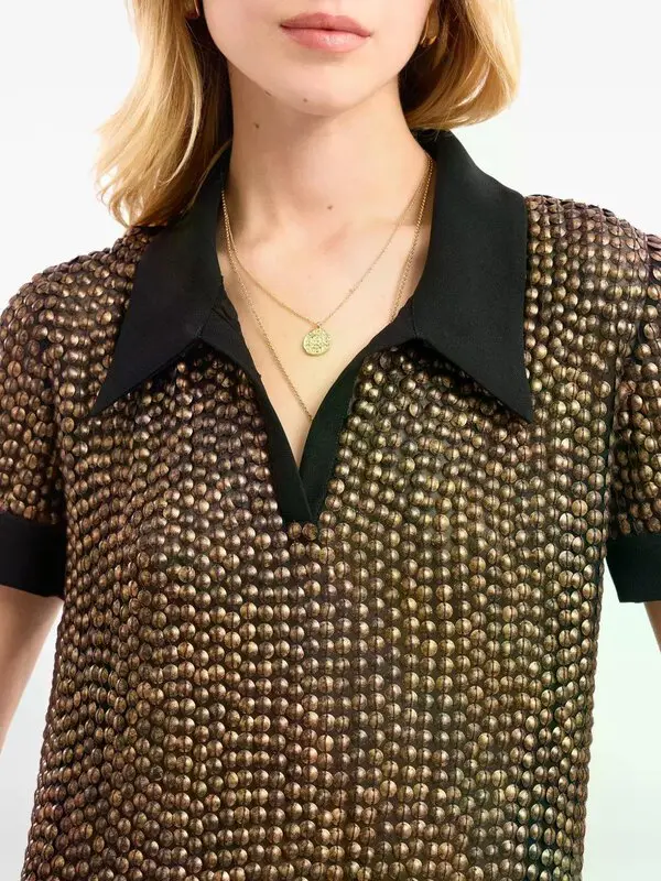 GEMY MAALOUF Studded T-shirt Mini Dress - Brown