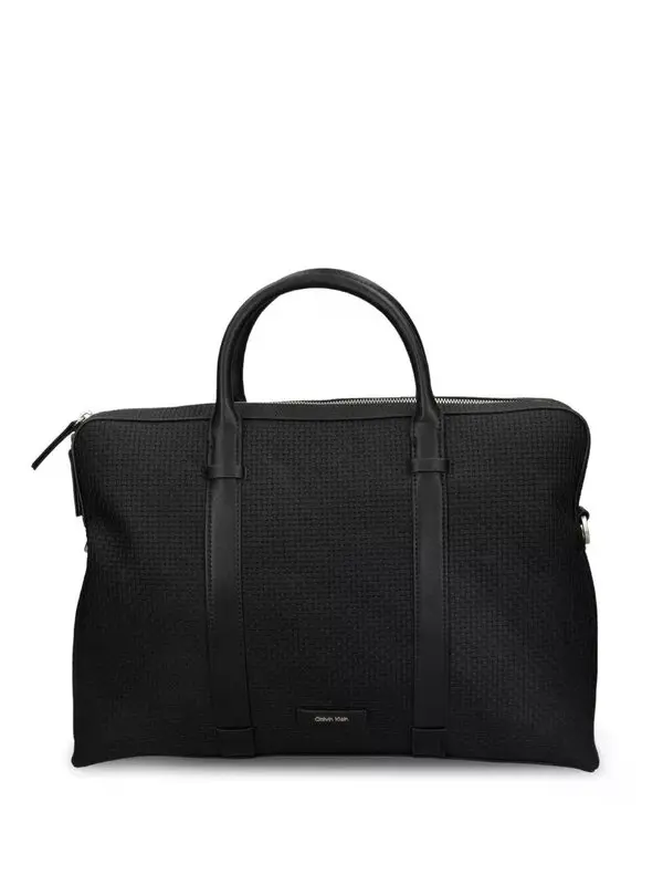 Calvin Klein Woven Zip Messenger Bag - Black