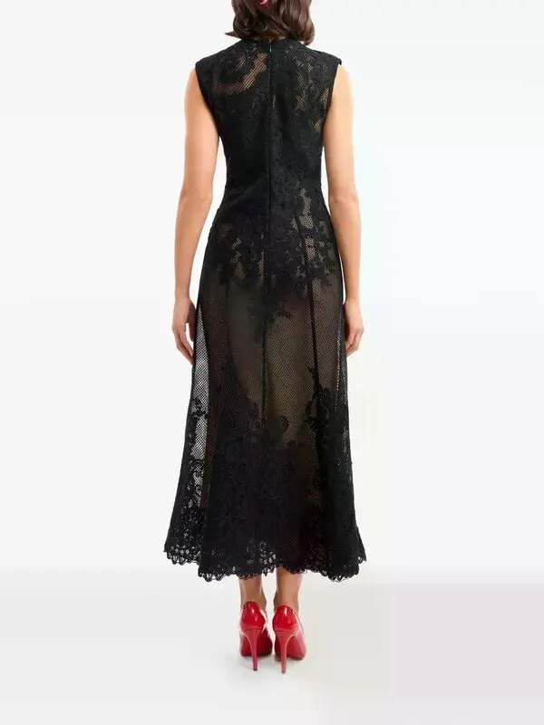 GEMY MAALOUF Embroidered Lace Midi Dress
