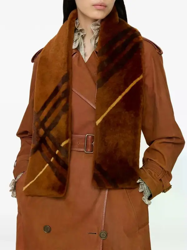 Burberry Equestrian Knight Shearling Scarf