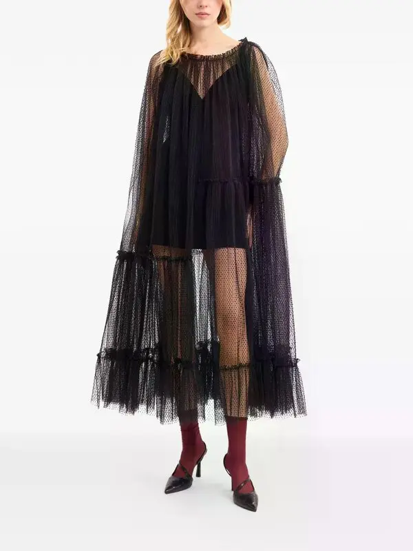 GEMY MAALOUF Dotted Tulle Midi Dress