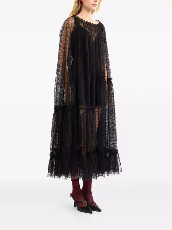 GEMY MAALOUF Dotted Tulle Midi Dress