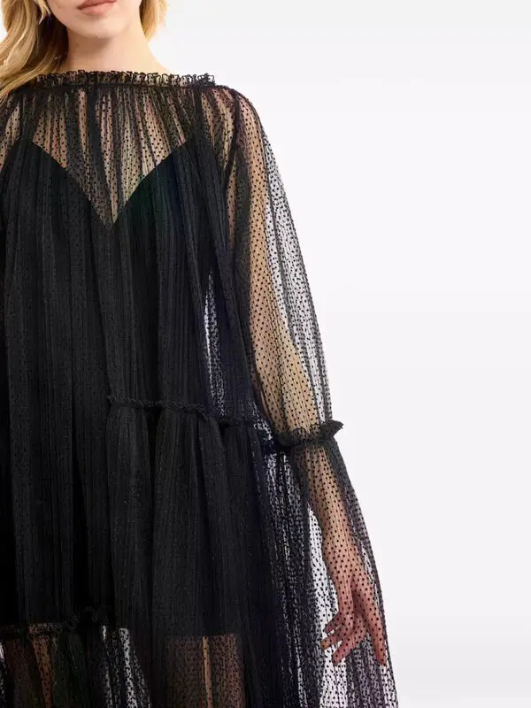 GEMY MAALOUF Dotted Tulle Midi Dress