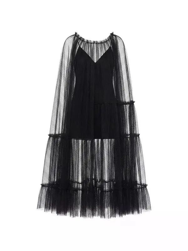 GEMY MAALOUF Dotted Tulle Midi Dress