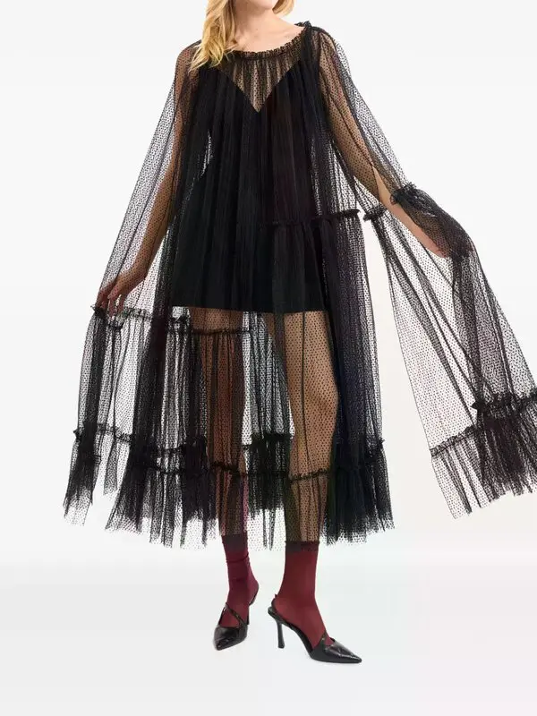 GEMY MAALOUF Dotted Tulle Midi Dress