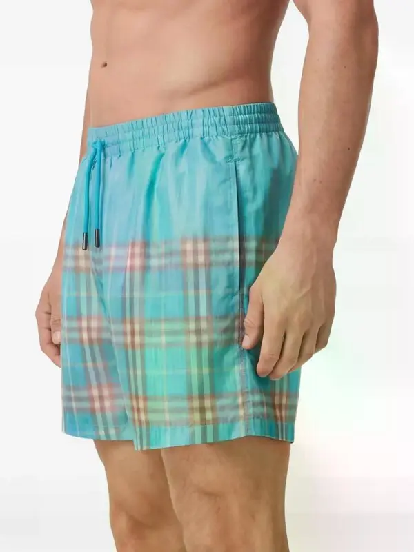 Burberry Gradient Check Swim Shorts - Blue