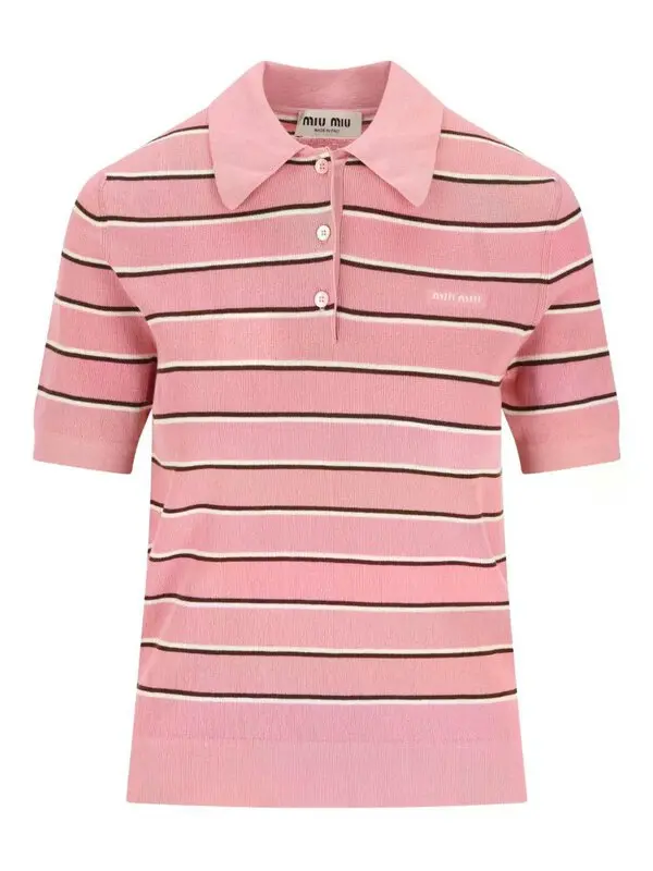 Miu Miu Striped Polo Shirt