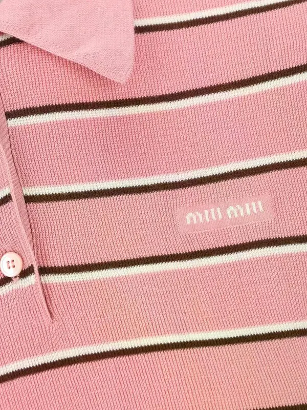 Miu Miu Striped Polo Shirt