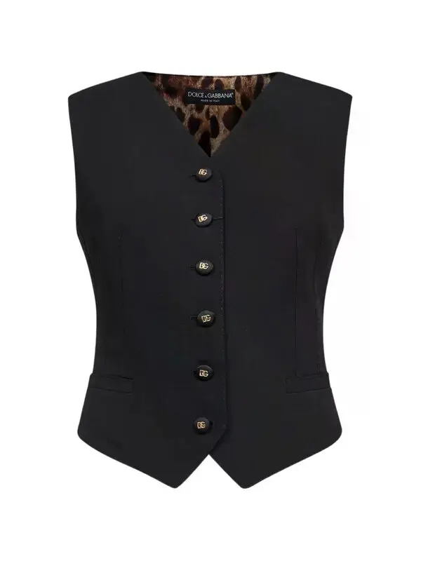 Dolce & Gabbana Leopard-print V-neck Waistcoat