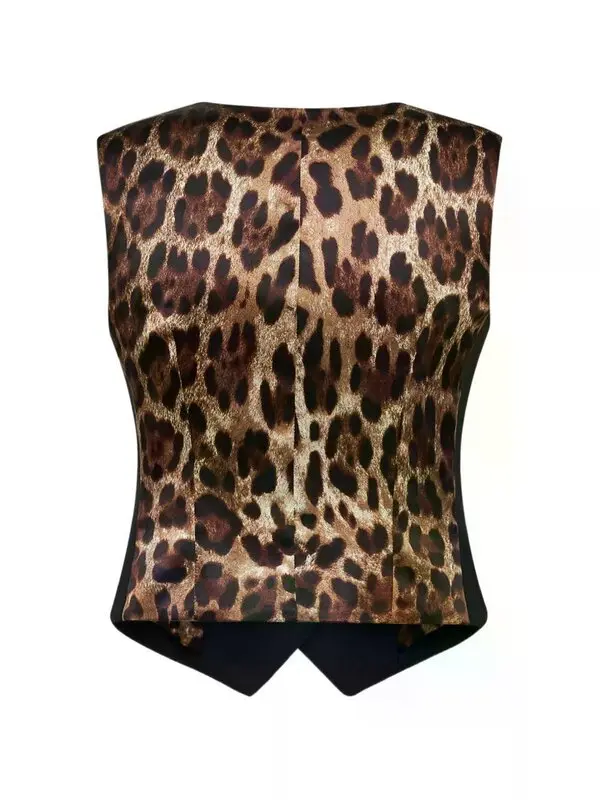 Dolce & Gabbana Leopard-print V-neck Waistcoat