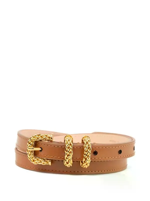 By Far Kat Summer Chain Buckle Belt - Brown