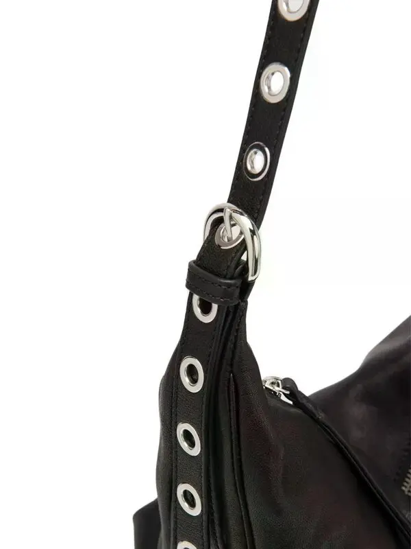 By Far Trayana Leather Crossbody Bag - Black
