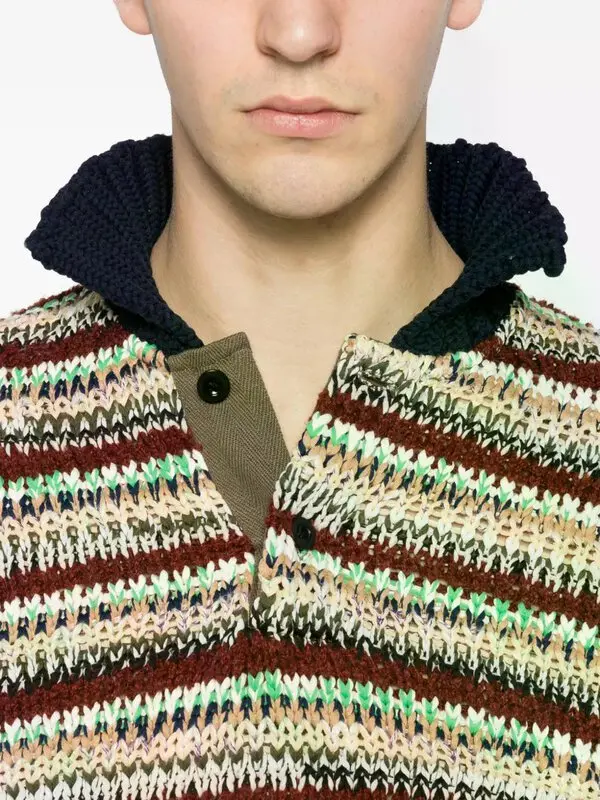 Sacai Striped Polo Knitwear