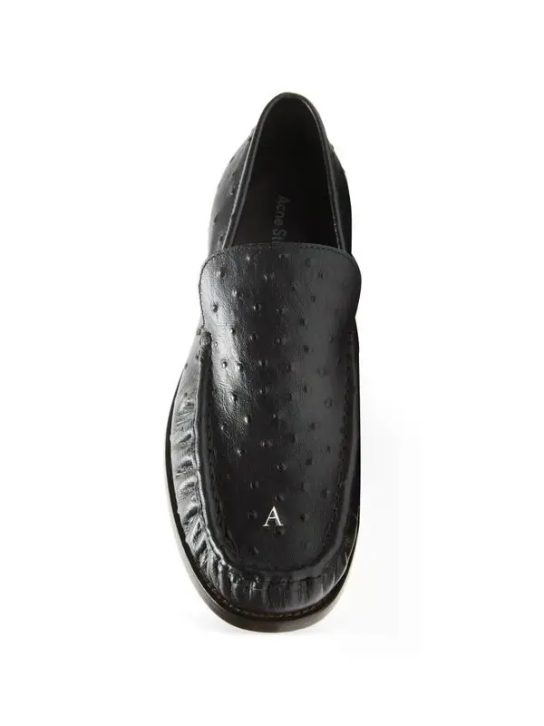 Acne Studios Embossed-detail Leather Loafers - Black