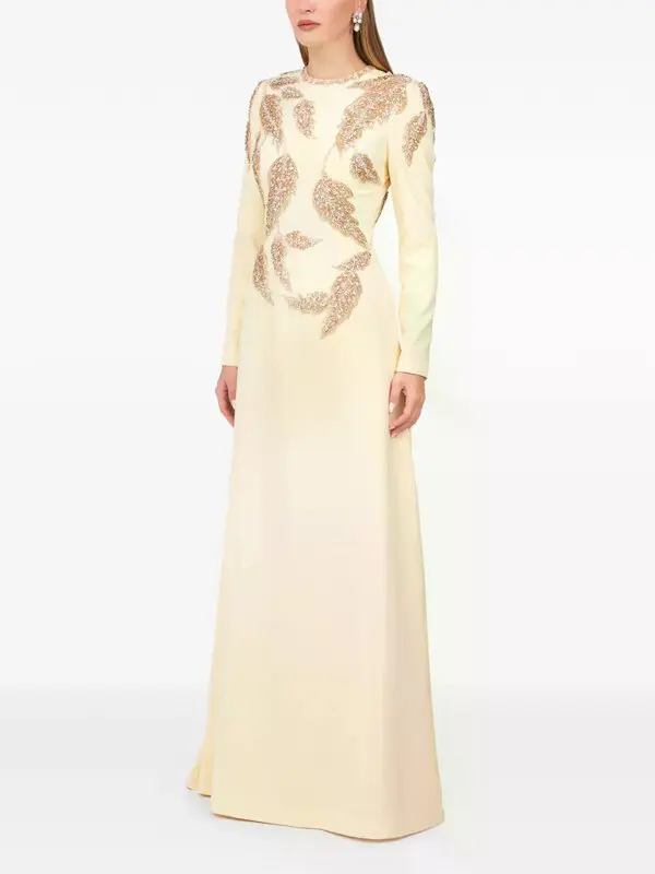 DINA MELWANI Embellished Maxi Dress - Yellow