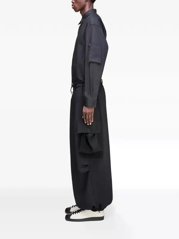Y3 Logo-print Drawstring Cargo Pants - Black
