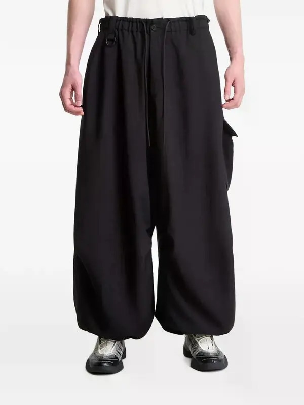 Adidas Y-3 Logo-print Drawstring Cargo Pants - Black