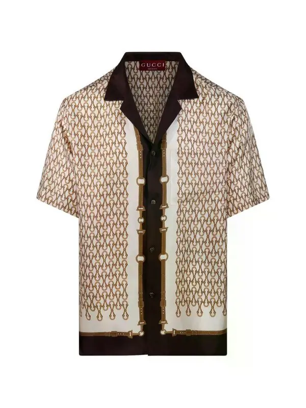 Gucci Chain-print Button Shirt