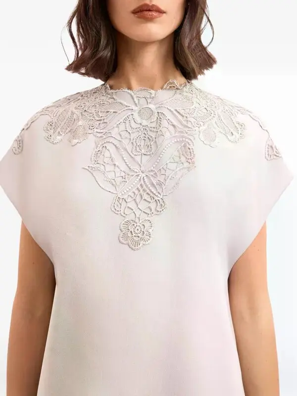 GEMY MAALOUF Embroidered Feather Mini Dress