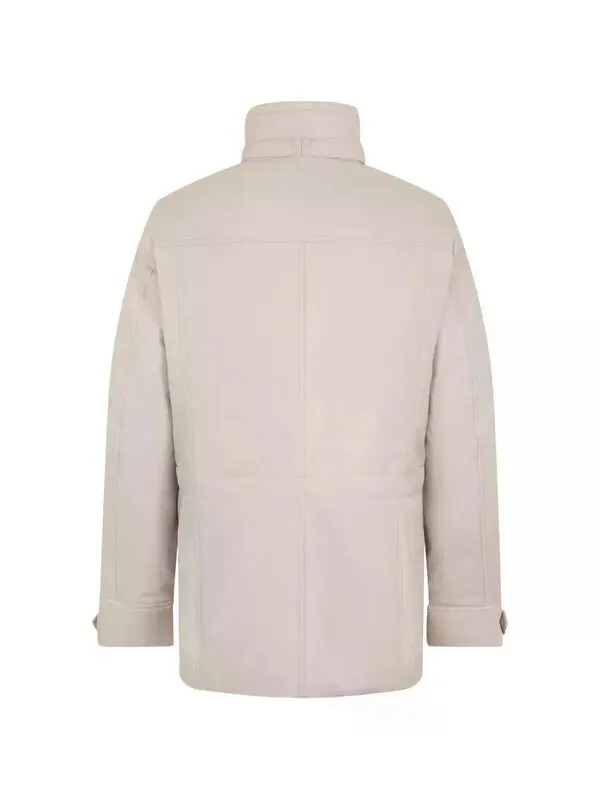 MOORER Lined Collar Double-breasted Coat
