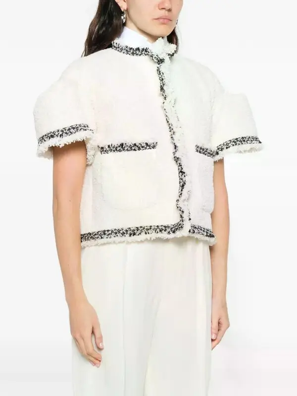 Sacai Fringed Tweed Jacket