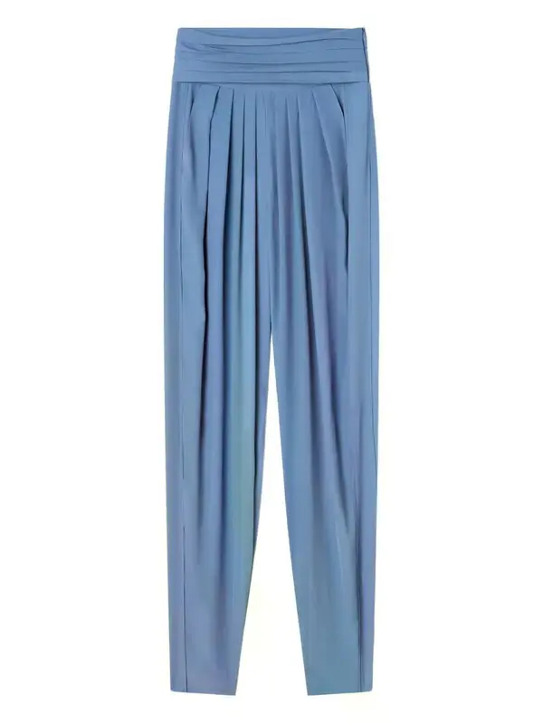 LANVIN Pleated-detail Zip Trousers - Blue