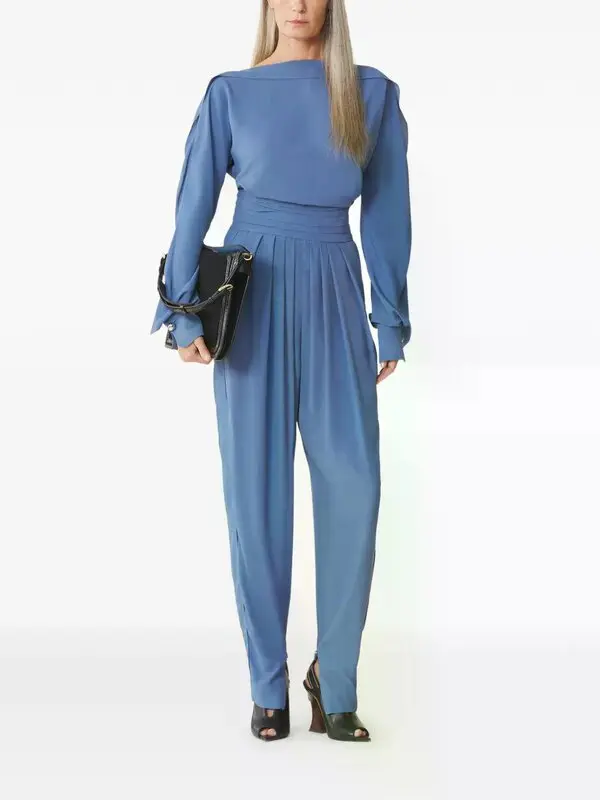 LANVIN Pleated-detail Zip Trousers - Blue