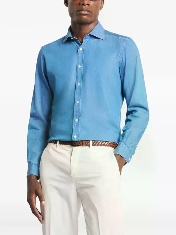 FAY French-collar Shirt - Blue