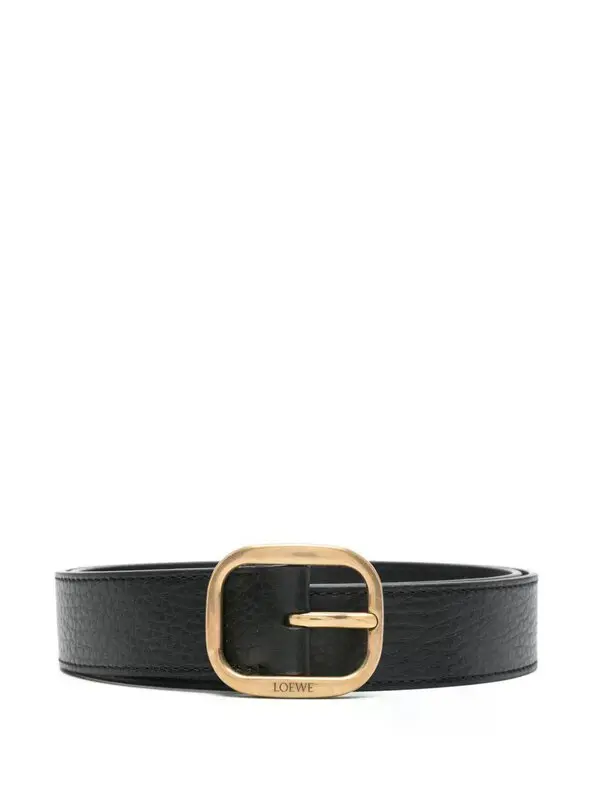 Loewe Leather Buckle Belt - Black