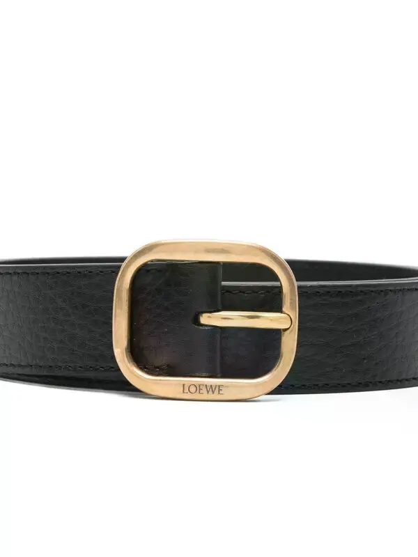 Loewe Leather Buckle Belt - Black