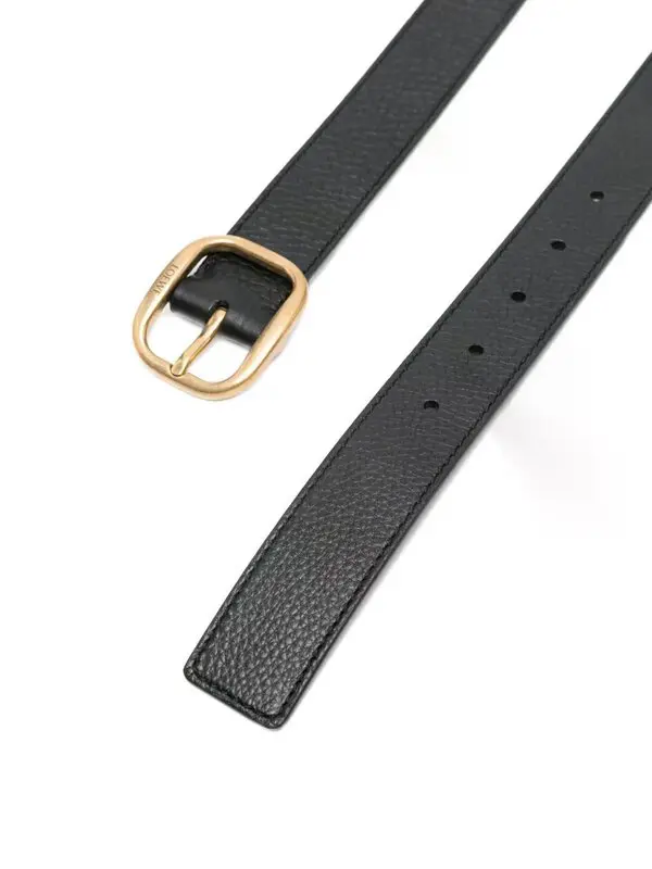 Loewe Leather Buckle Belt - Black
