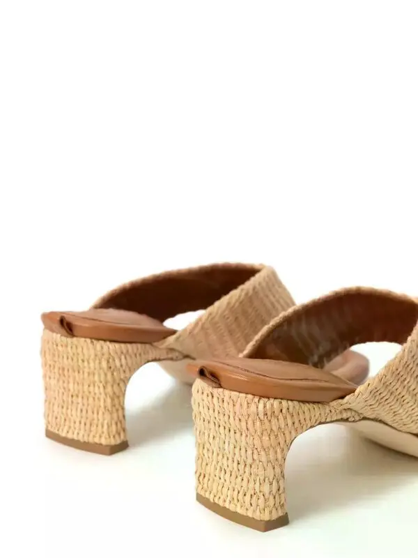 By Far Dasha Raffia Heeled Espadrilles