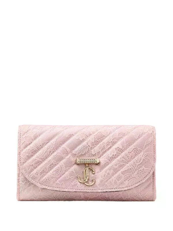 JIMMY CHOO Quilted Wallet With Chain Strap - Pink