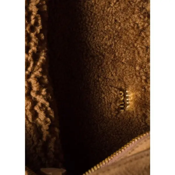 Miu Miu Aventure Belted Shearling & Suede Shoulder Bag
