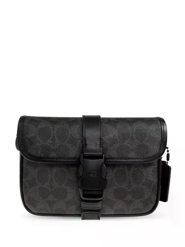 Coach League Logo-patterned Shoulder Bag - Black