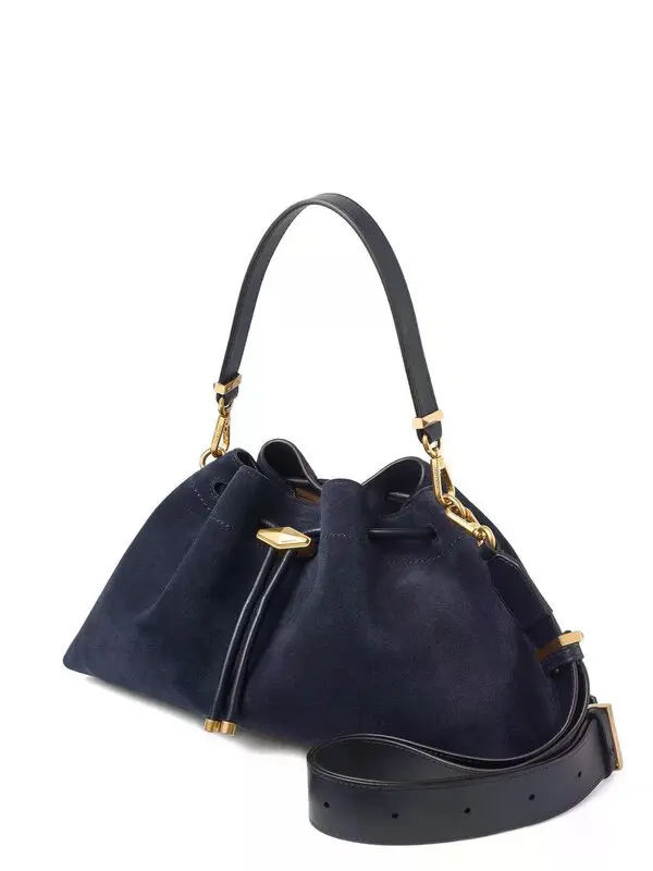 JIMMY CHOO Medium Cinch Suede Shoulder Bag - Blue