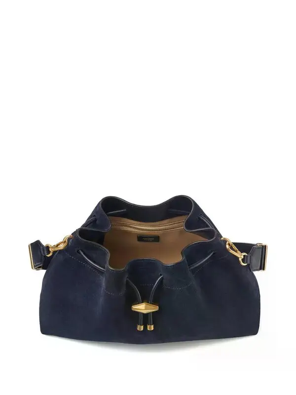 JIMMY CHOO Medium Cinch Suede Shoulder Bag - Blue