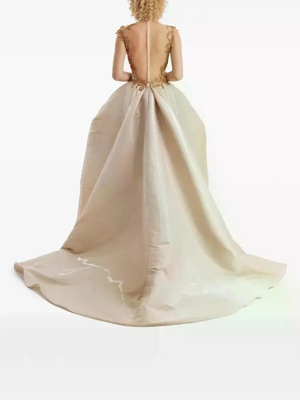 GEMY MAALOUF Beaded Structured Overskirt Dress