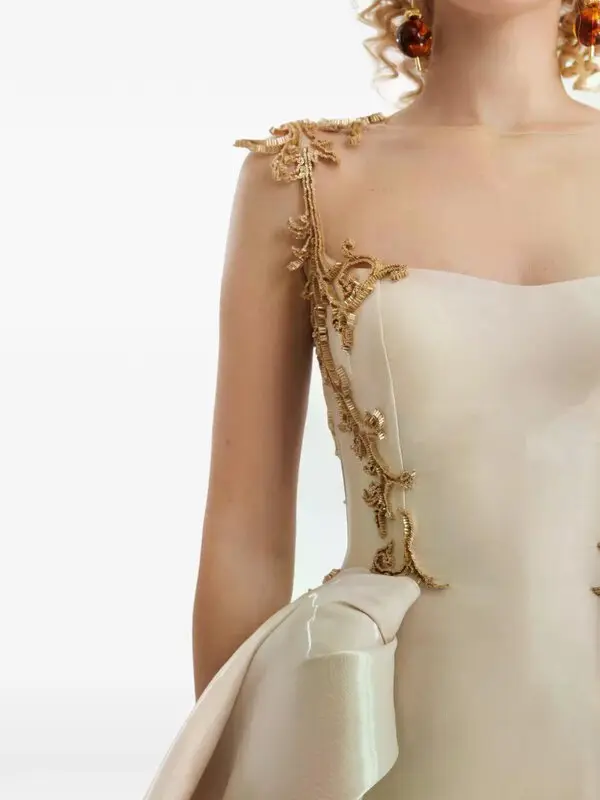 GEMY MAALOUF Beaded Structured Overskirt Dress
