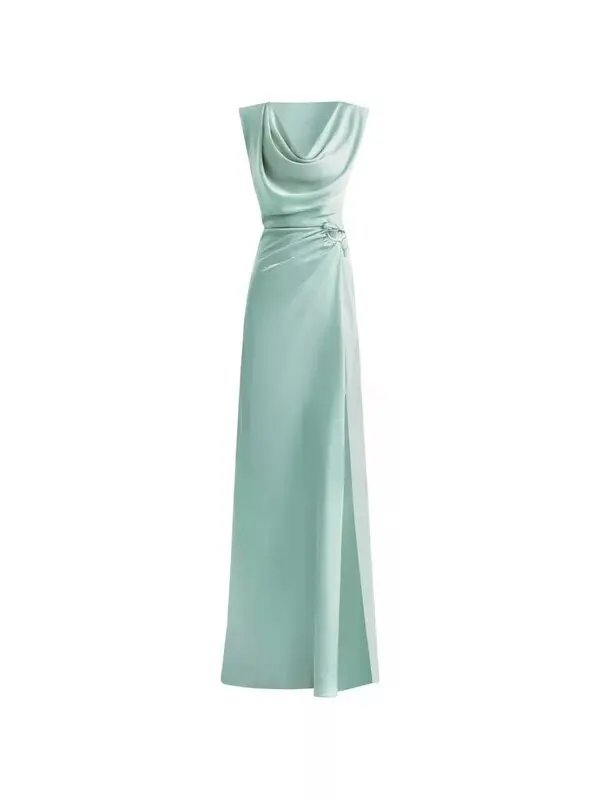 GEMY MAALOUF Cowl-neck Draped Gown - Green