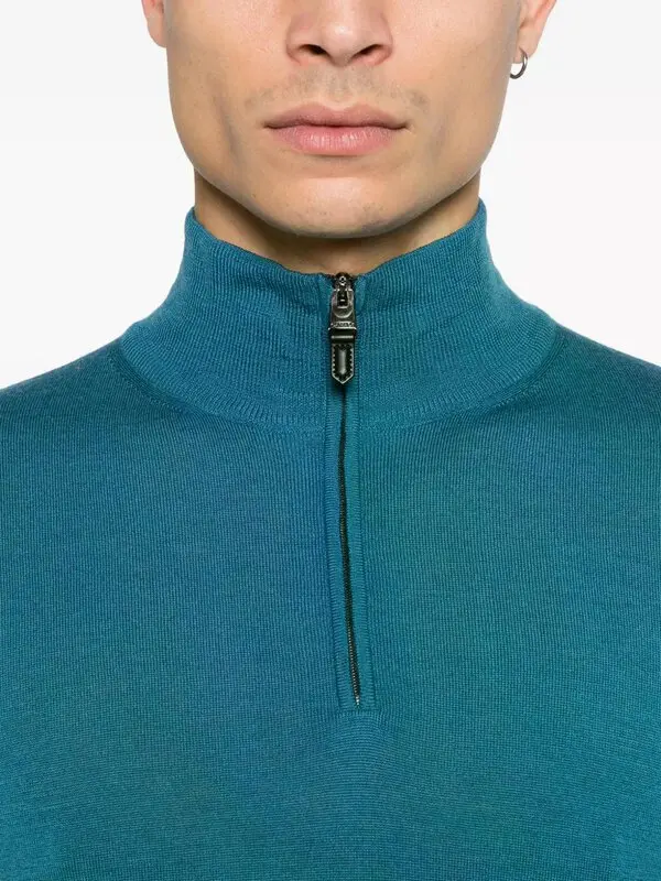 Canali Half-zip Sweater - Blue