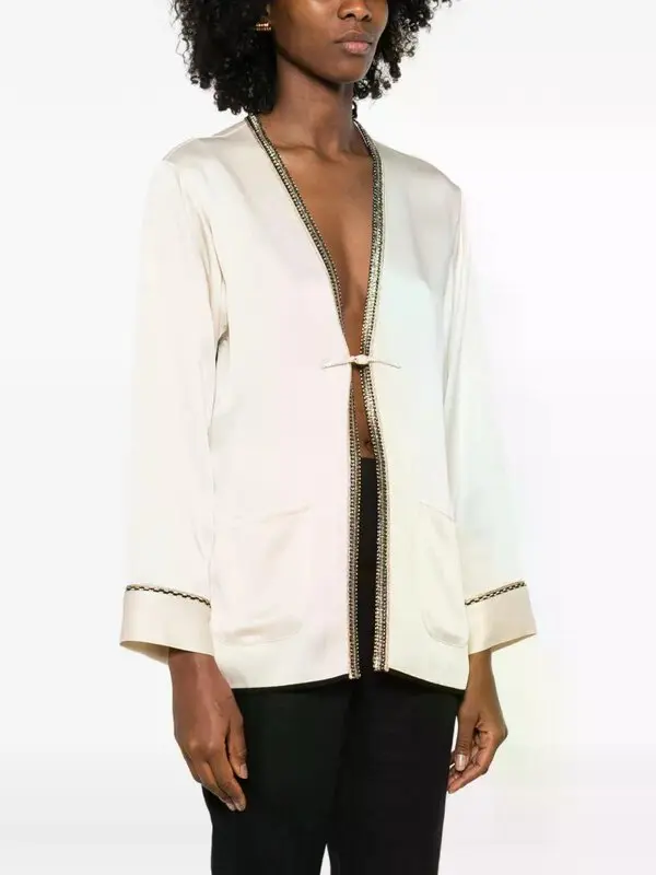 FORTE_FORTE Patch-pockets Trimmed-detail Jacket - Neutrals