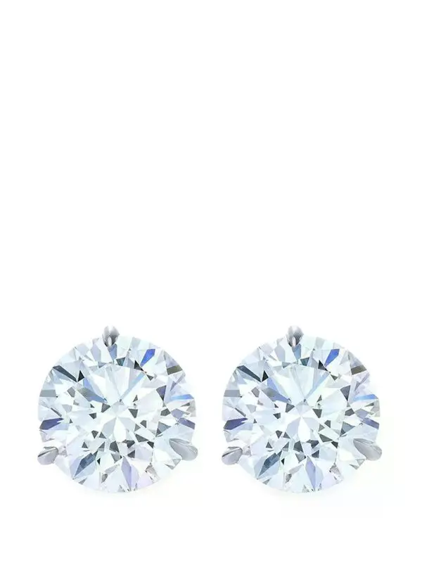Kwiat Platinum Round Diamond Stud Earrings - Silver